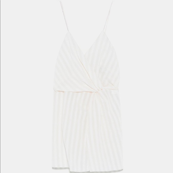 Zara | Tops | Zara Striped Knot Front Long Tunic Tank Cami | Poshmark